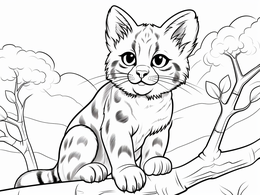 Whimsical Bobcat Picture To Color - Coloring Page