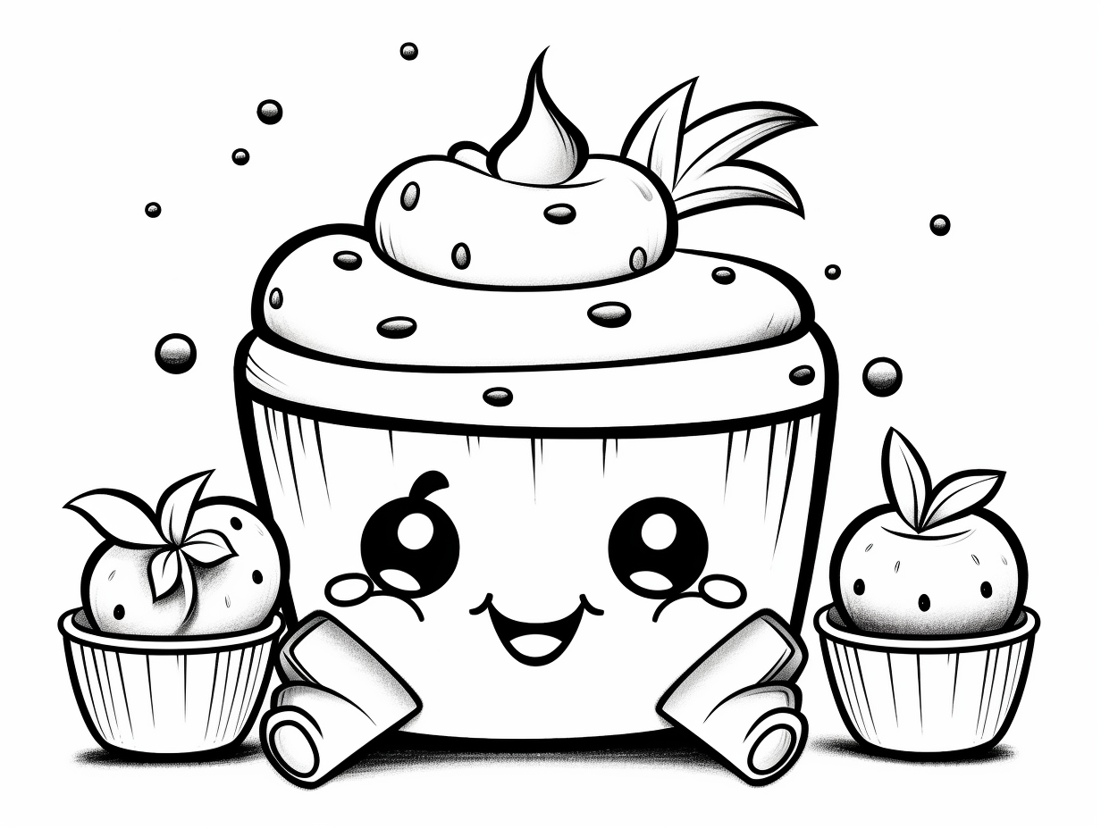 Adorable Food Coloring Fun - Coloring Page