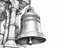 Realistic Bell Illustration For Coloring - Coloring Page