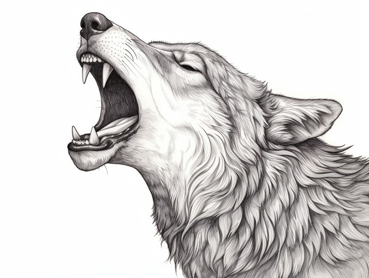 Adult Coloring: Howling Wolf Magic - Coloring Page