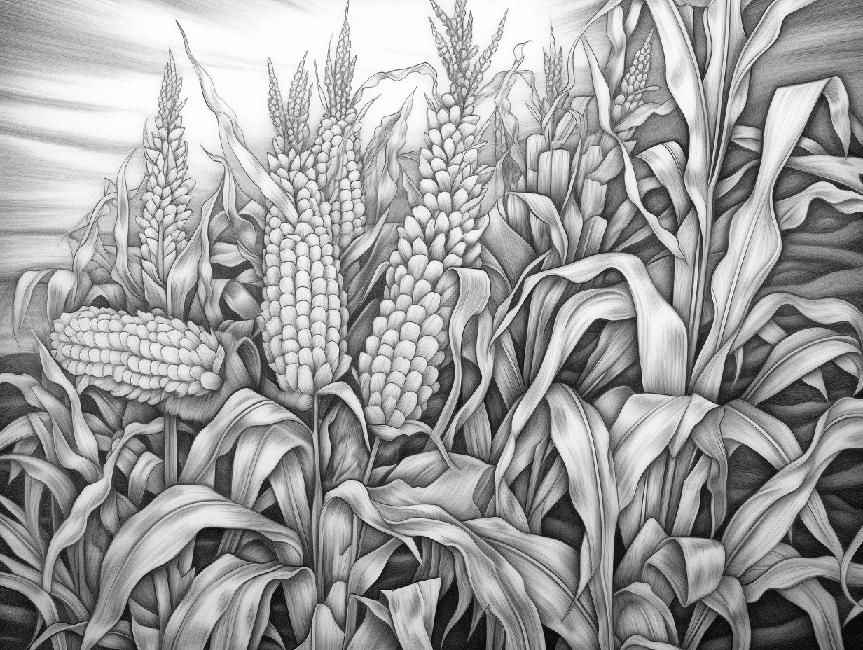 Adult Cornstalk Coloring Sheet - Coloring Page