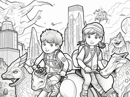 Adventure Themed Coloring For Kids - Coloring Page