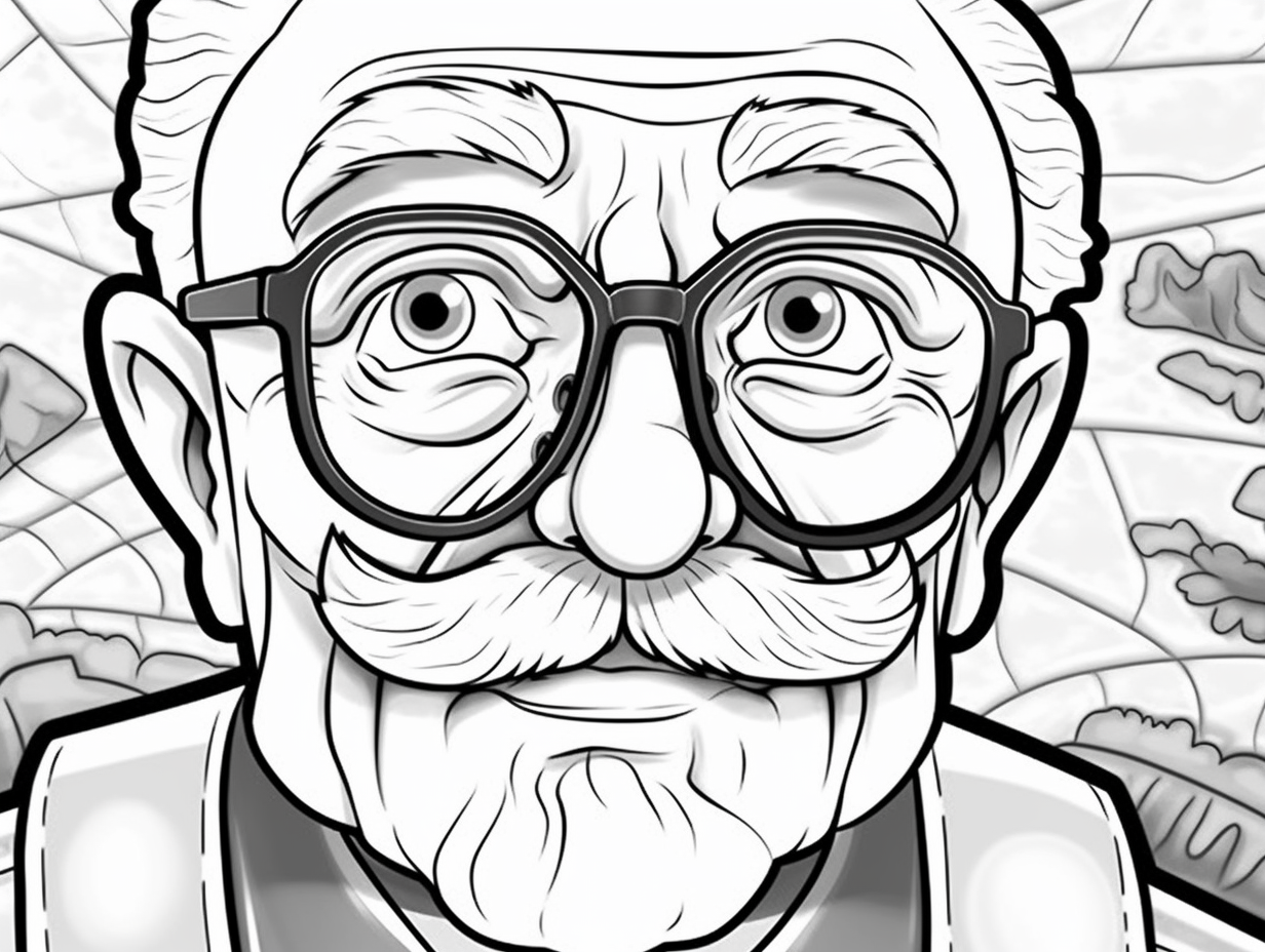 An Ode To Grandpa: Adult Coloring - Coloring Page