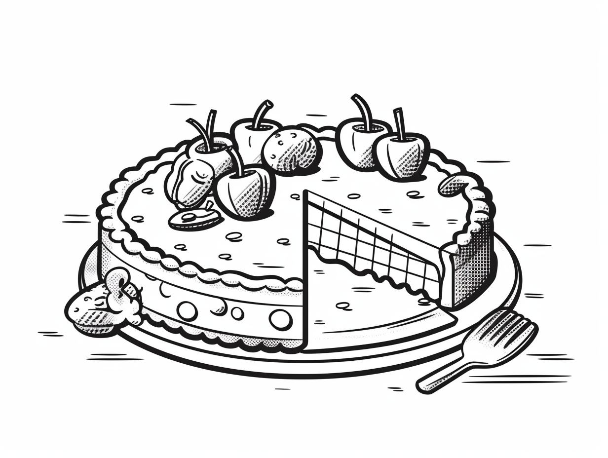 Appetizing Pie To Color - Coloring Page