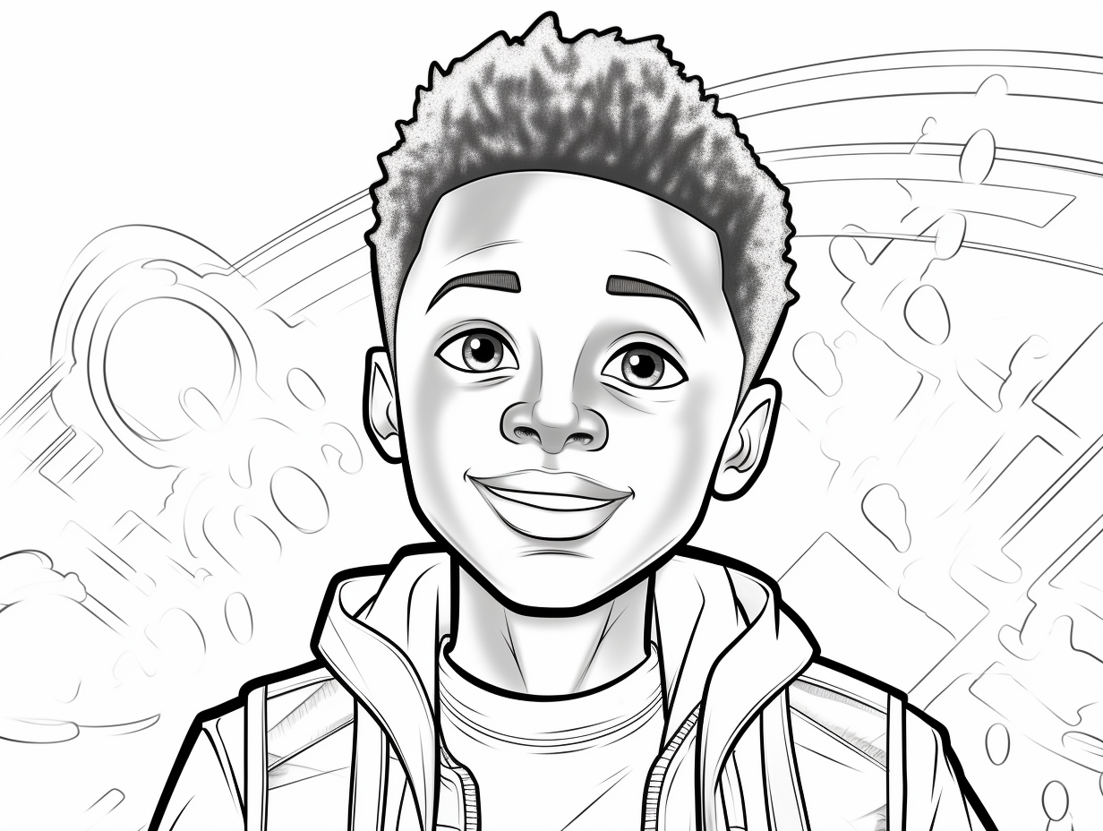 Attractive Black Boy Coloring - Coloring Page