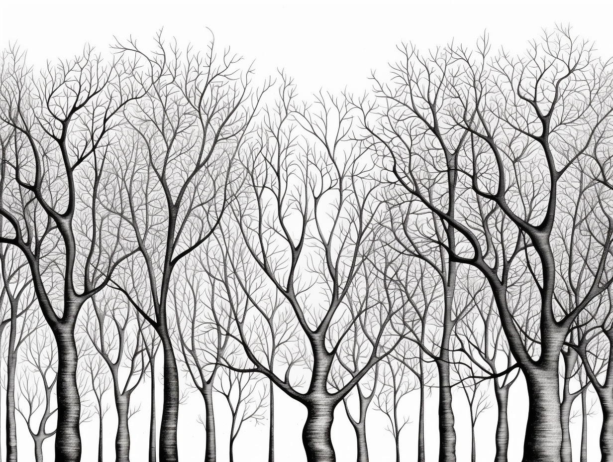Attractive Trees Without Leaves - Coloring Page
