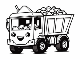 Construction-Inspired Dump Truck Mandala - Coloring Page