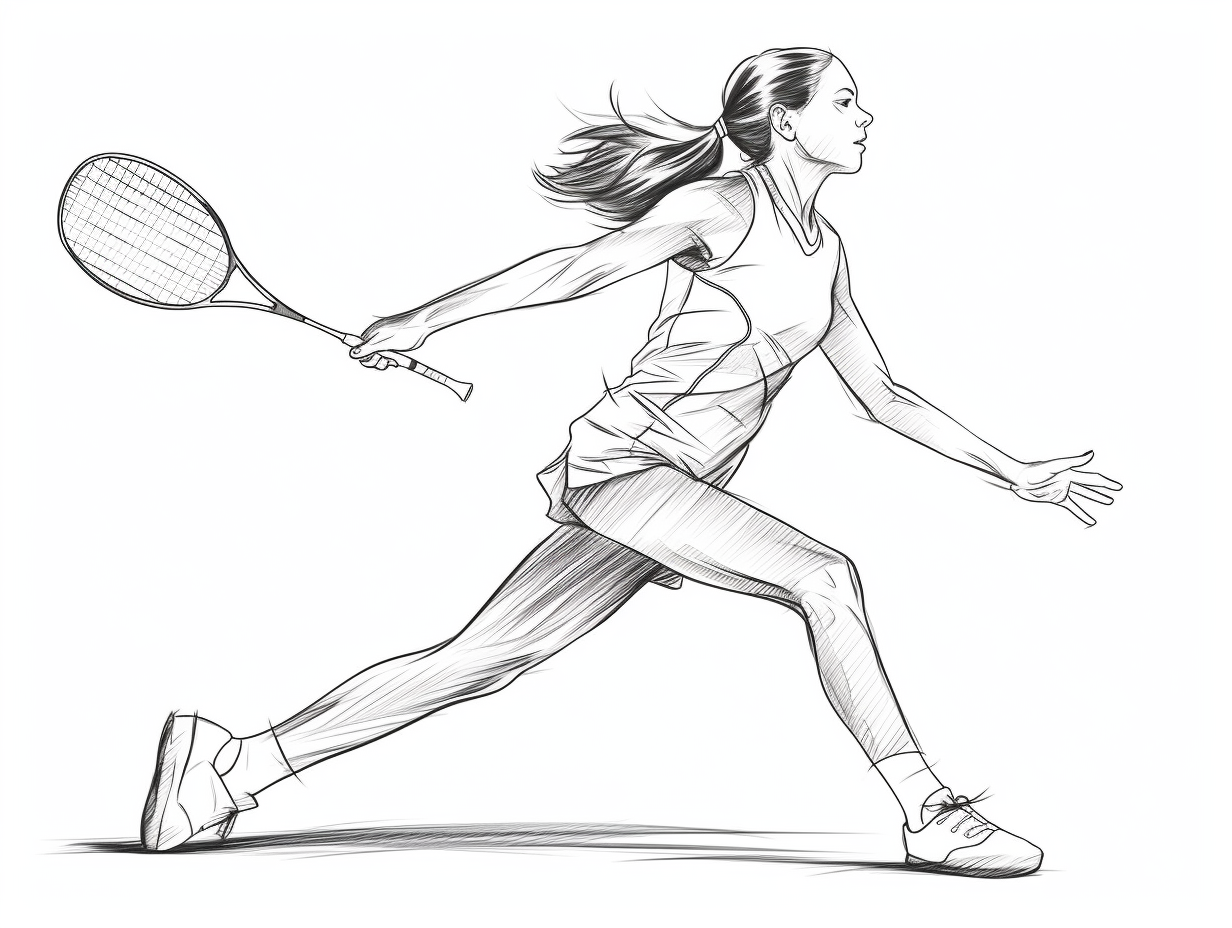 Badminton Match Coloring For Adults - Coloring Page