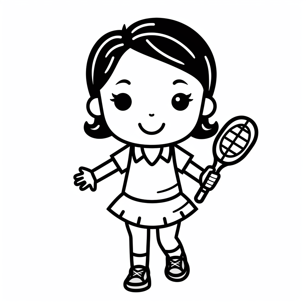 Badminton Picture For Coloring - Coloring Page