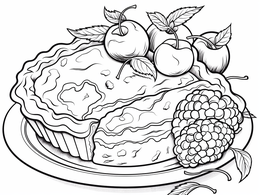 Pie Coloring Fun For Children - Coloring Page