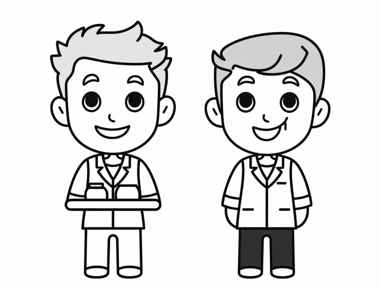 Big Brother, Little Brother - Coloring Page