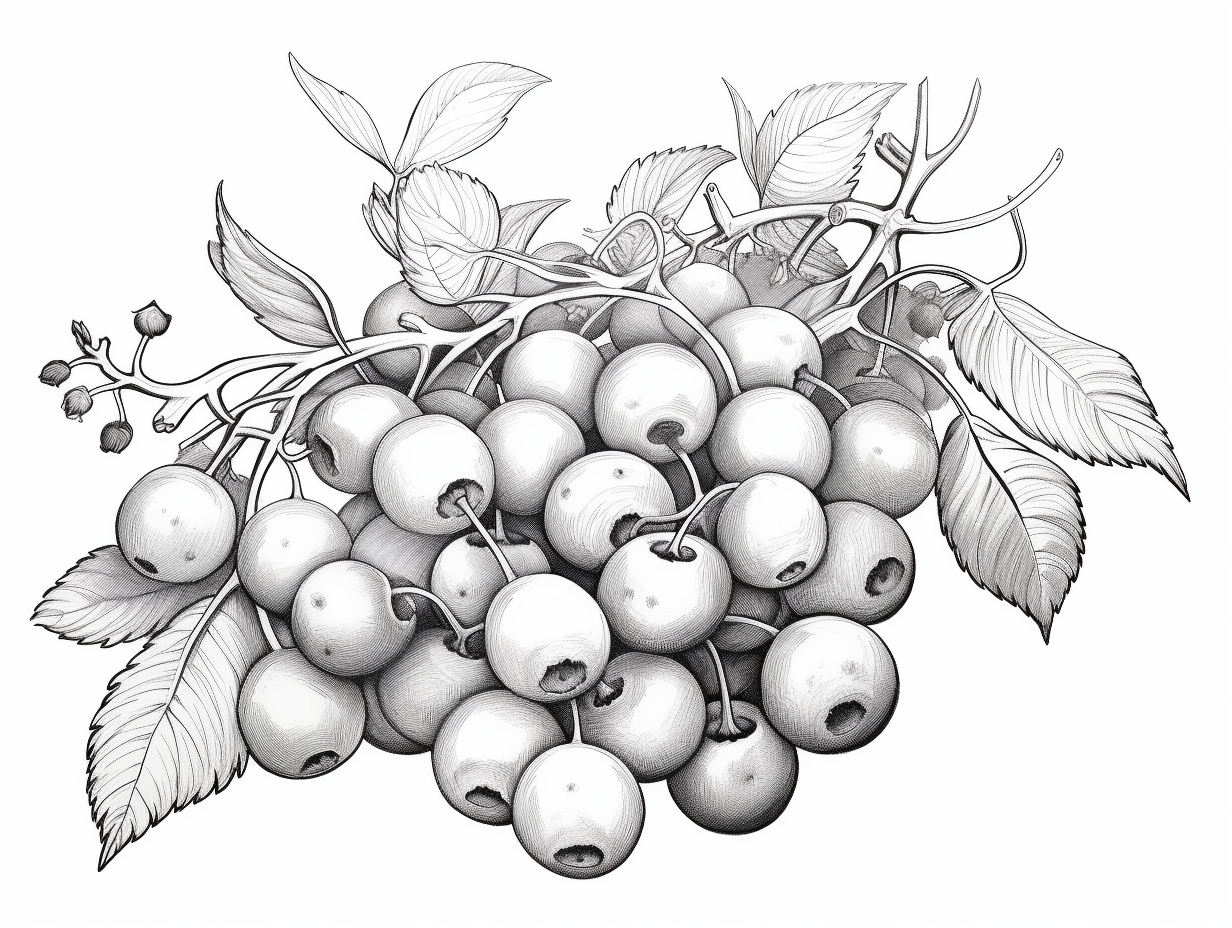 Blueberry Delight Adult Coloring - Coloring Page