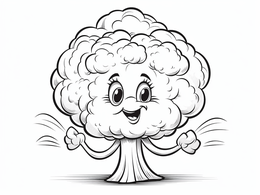 Cute Broccoli Coloring Page - Coloring Page