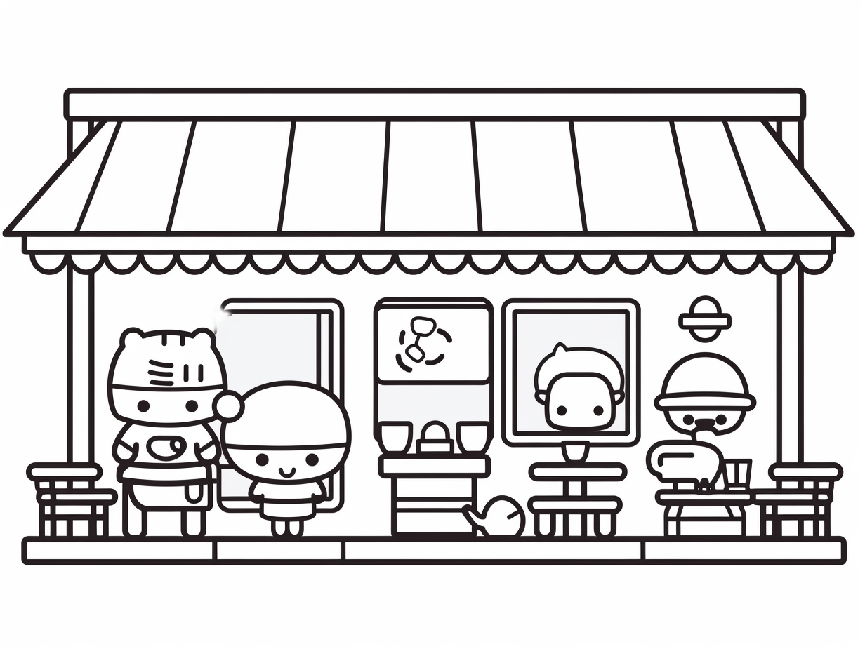 Cafeteria Coloring For Kids Coloring Page