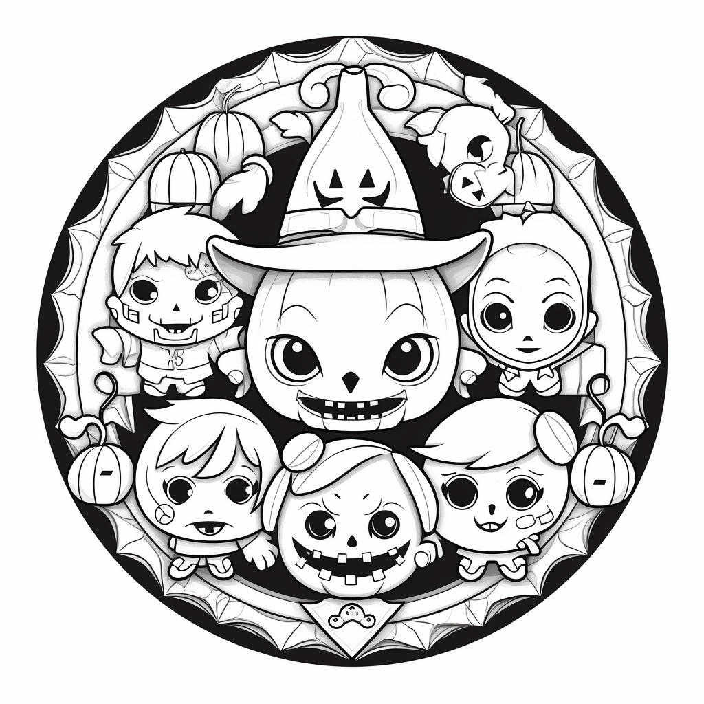 Charming Halloween Creature Coloring - Coloring Page
