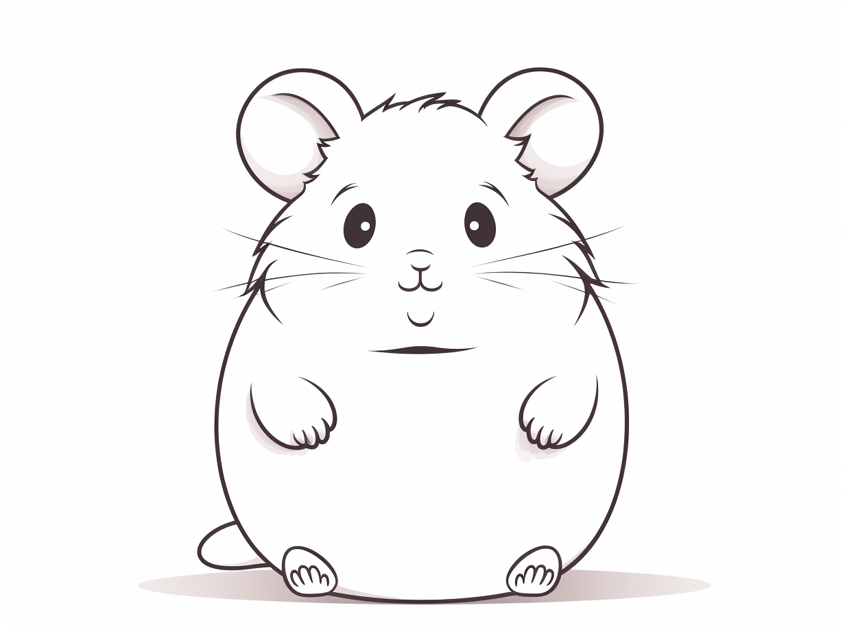 Charming Kawaii Hamster Sheet - Coloring Page