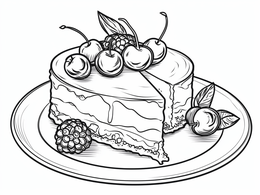 Cheesecake Coloring Page For Kids - Coloring Page