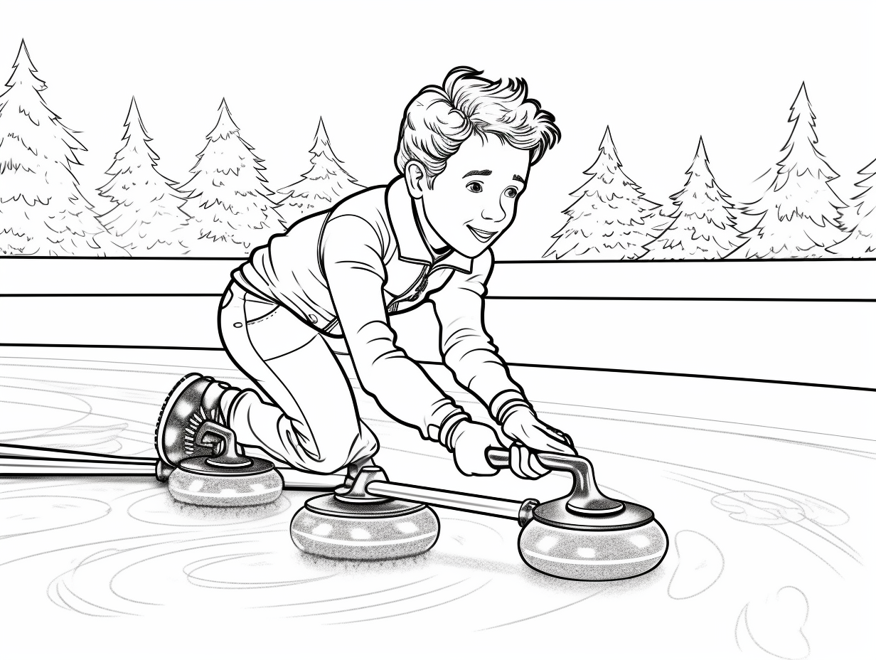 Chilly Curlinging Coloring - Coloring Page