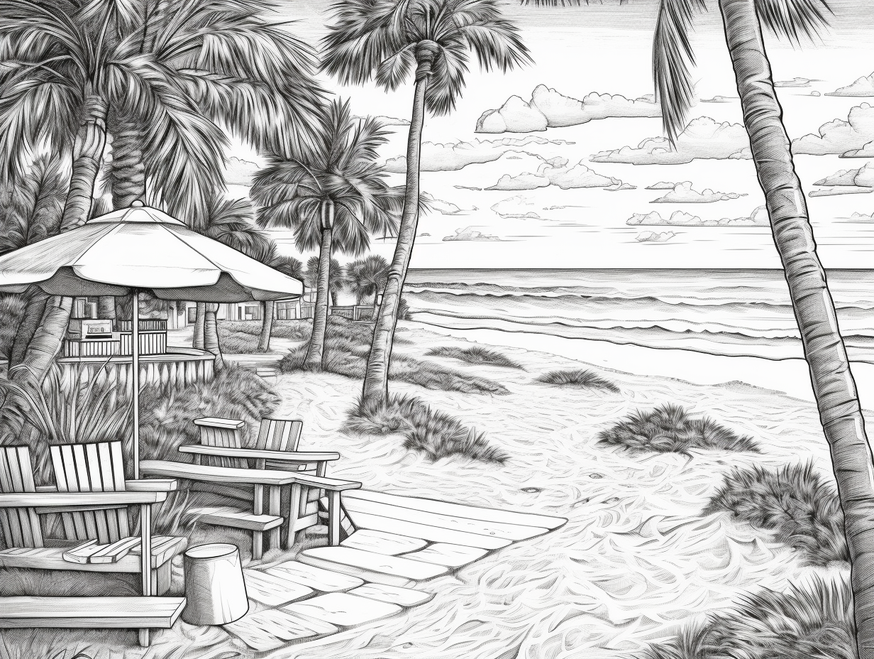 Coastal Vibes Coloring Page - Coloring Page