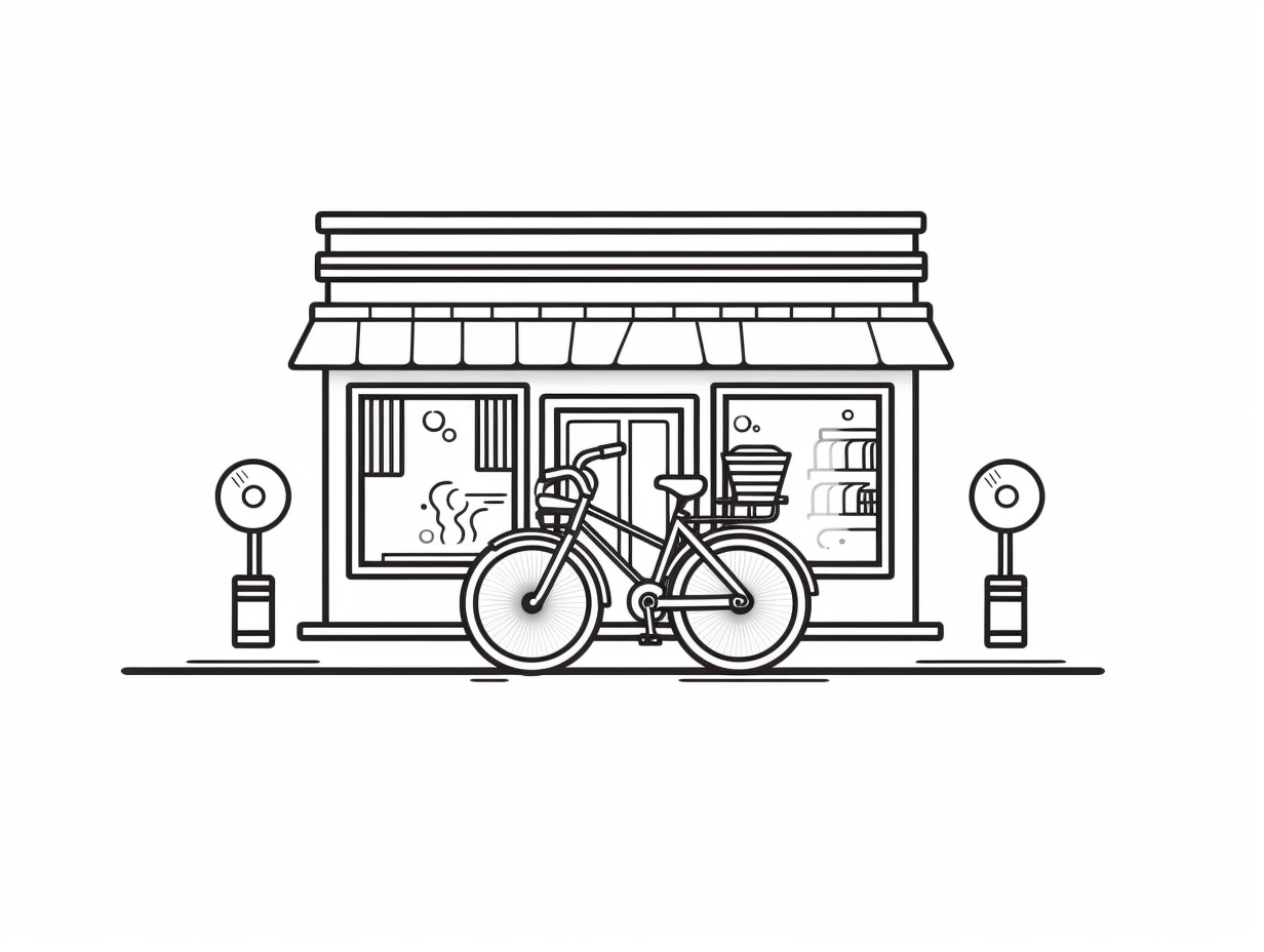 Color A Bicycle, Simple For Children - Coloring Page