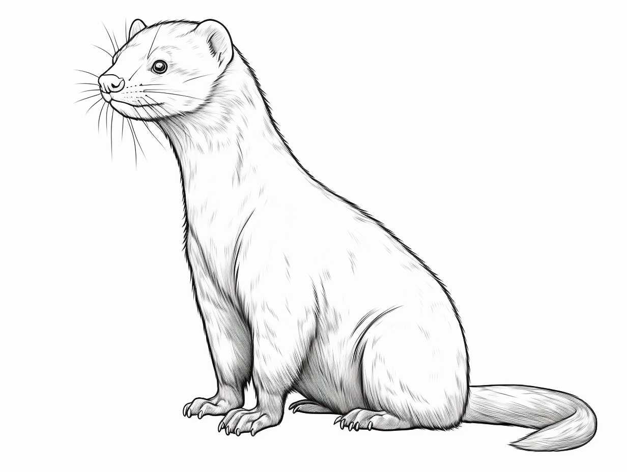 Color This Cute Mink - Coloring Page