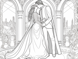 Easy Wedding Coloring Page - Coloring Page