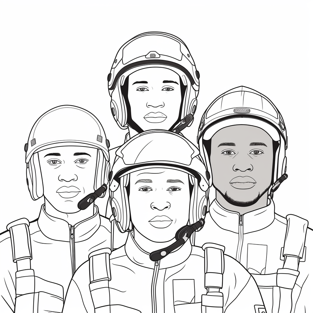 Colorful First Responder Picture - Coloring Page