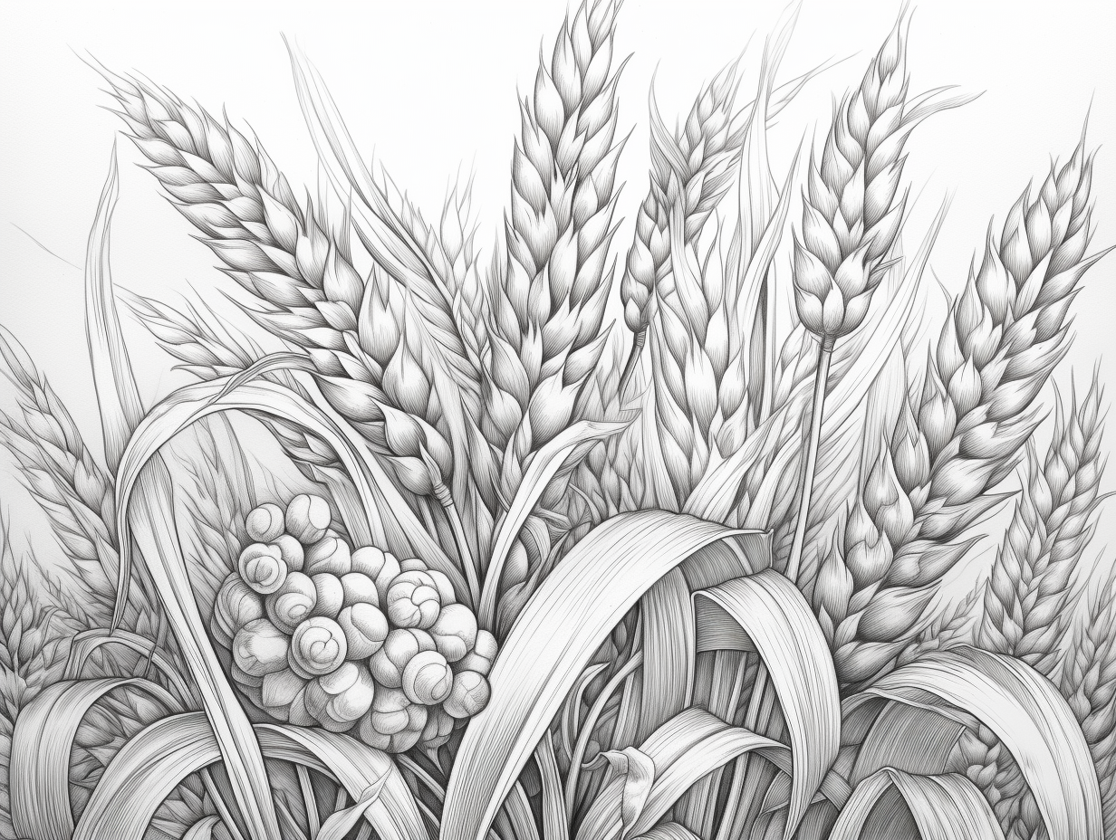 Colorful Grains For Creative Minds - Coloring Page