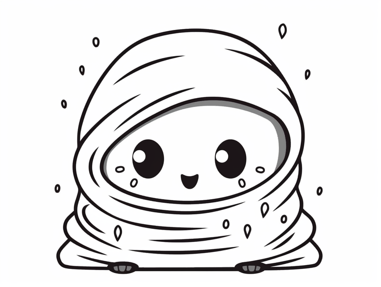 Comforting Blanket Coloring - Coloring Page