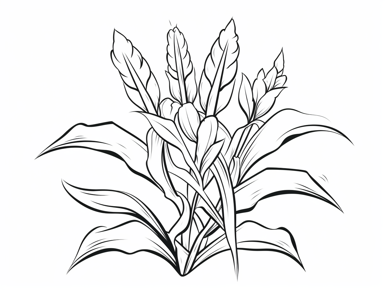 Cornstalk Art For Kids - Coloring Page