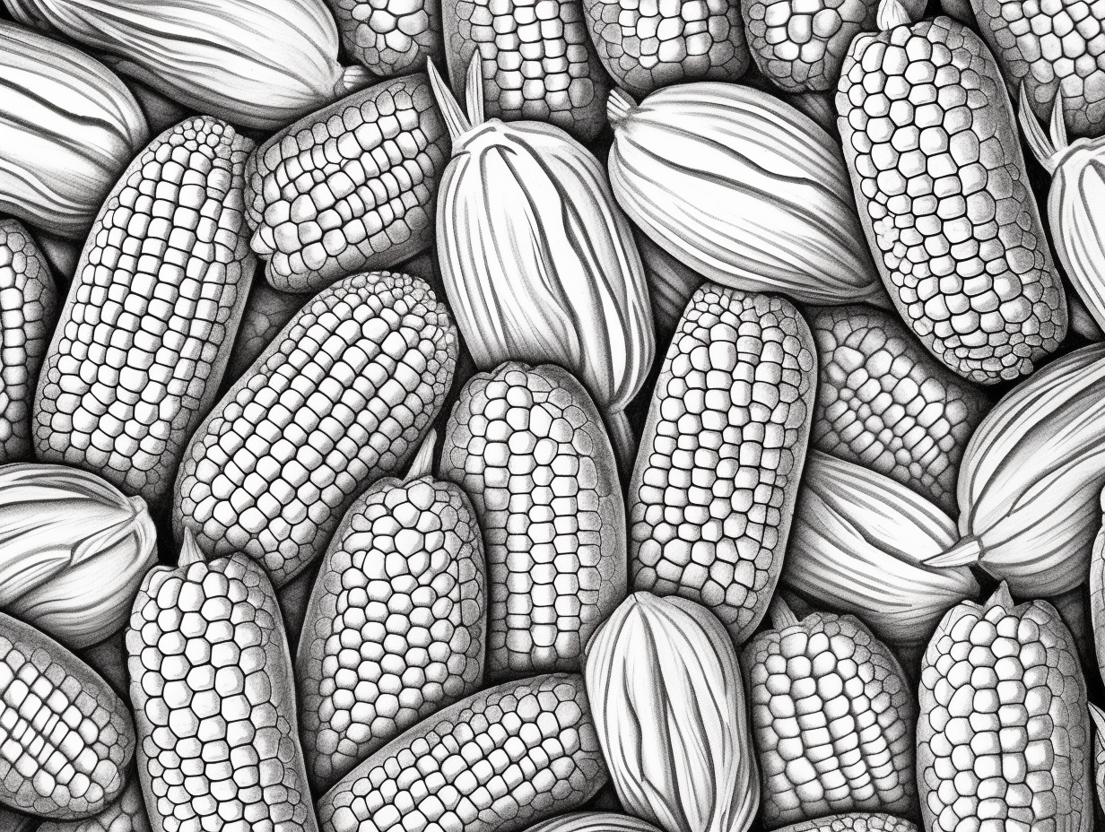 Cornstalk Coloring For Grownups - Coloring Page