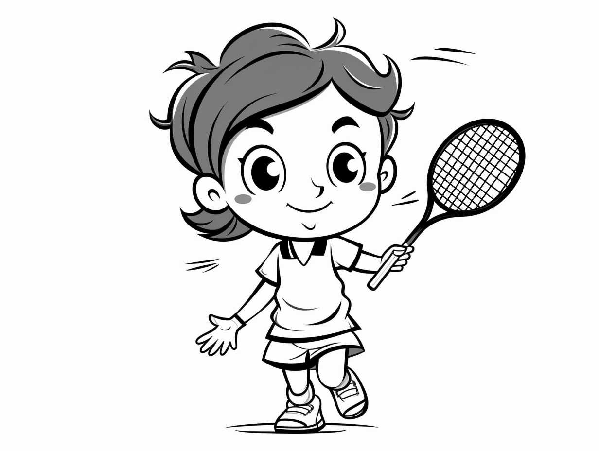 Creative Badminton Coloring Fun - Coloring Page