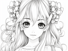 Cute Kawaii Girl Coloring Page - Coloring Page