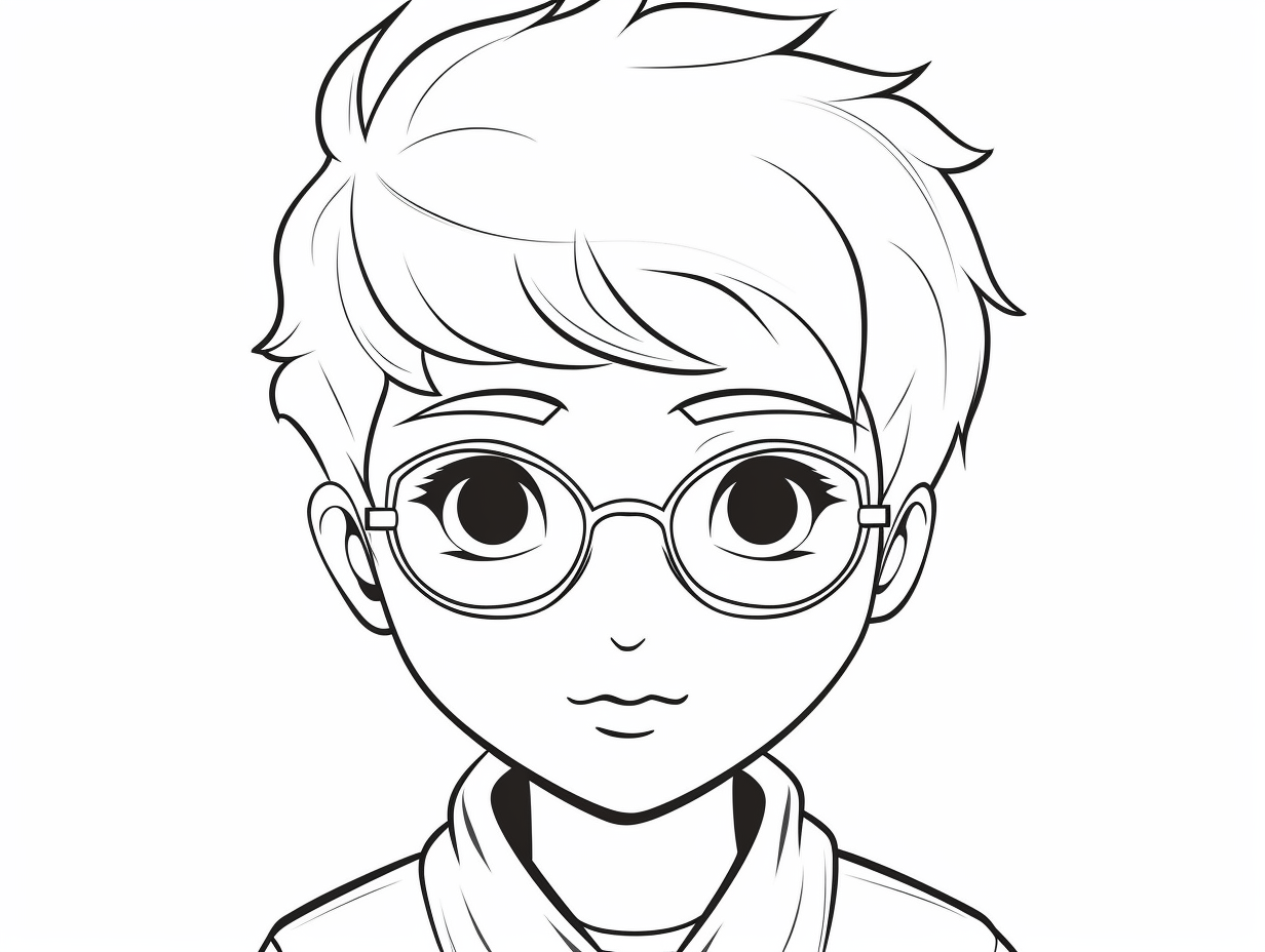 Cute Boy Illustration To Color - Coloring Page