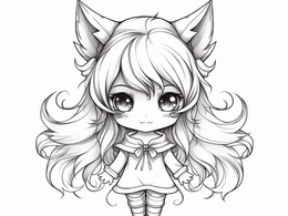 Chibi Coloring Adventure - Coloring Page