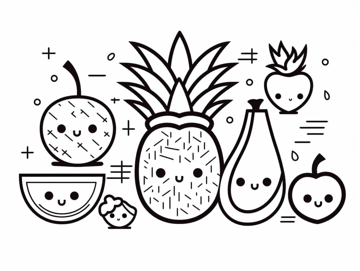 Easy Coloring Fruit Image Coloring Page Easy Coloring Fruit Image Coloring Page