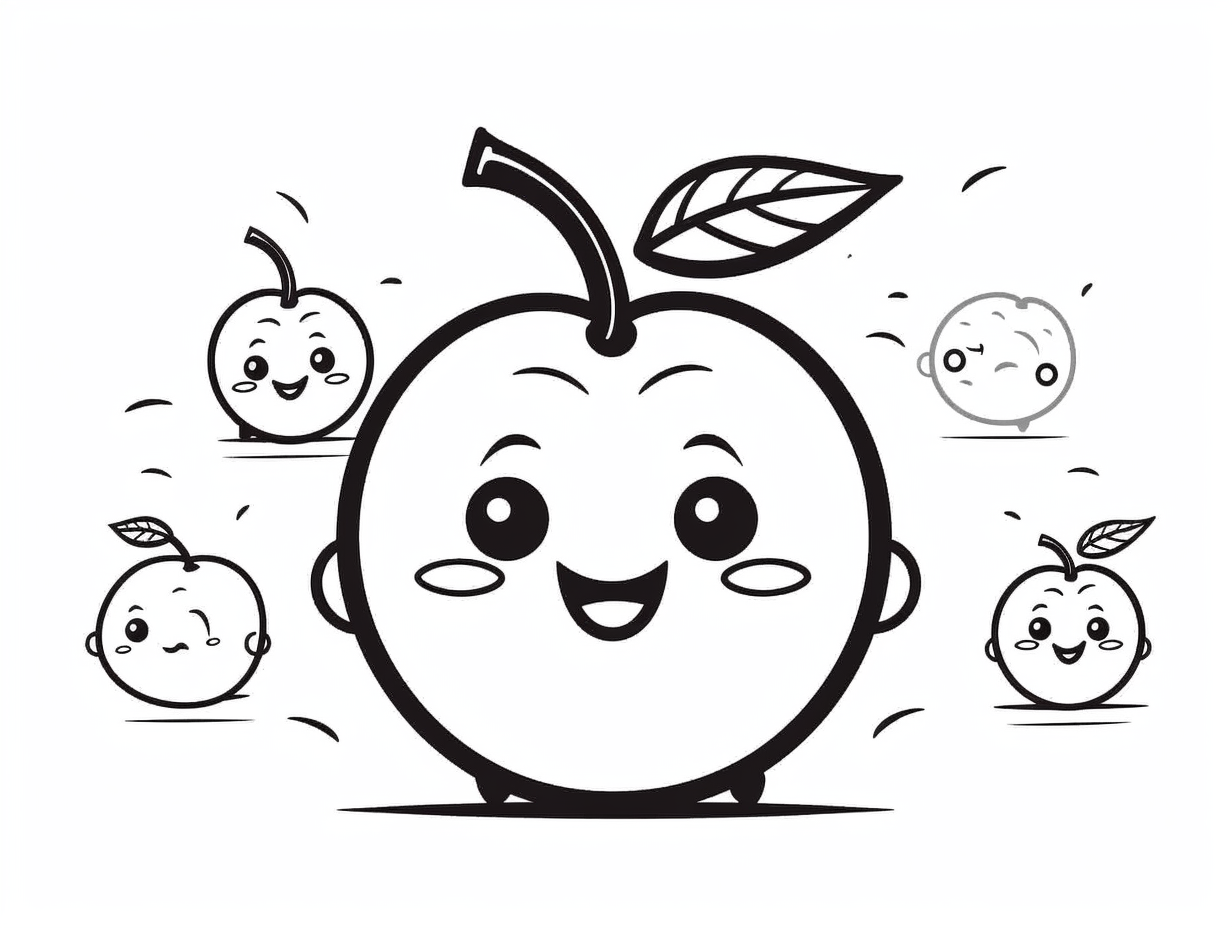 Easy Fruit Coloring Page Coloring Page Easy Fruit Coloring Page Coloring Page