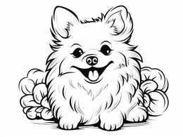 Fluffy Pomeranian To Color For Kids - Coloring Page
