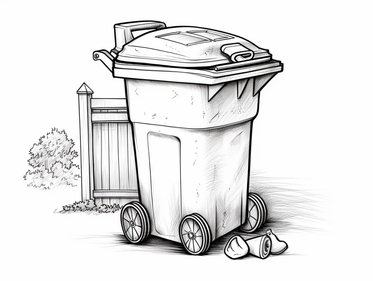 Elegant Trash Can Designs To Color - Coloring Page