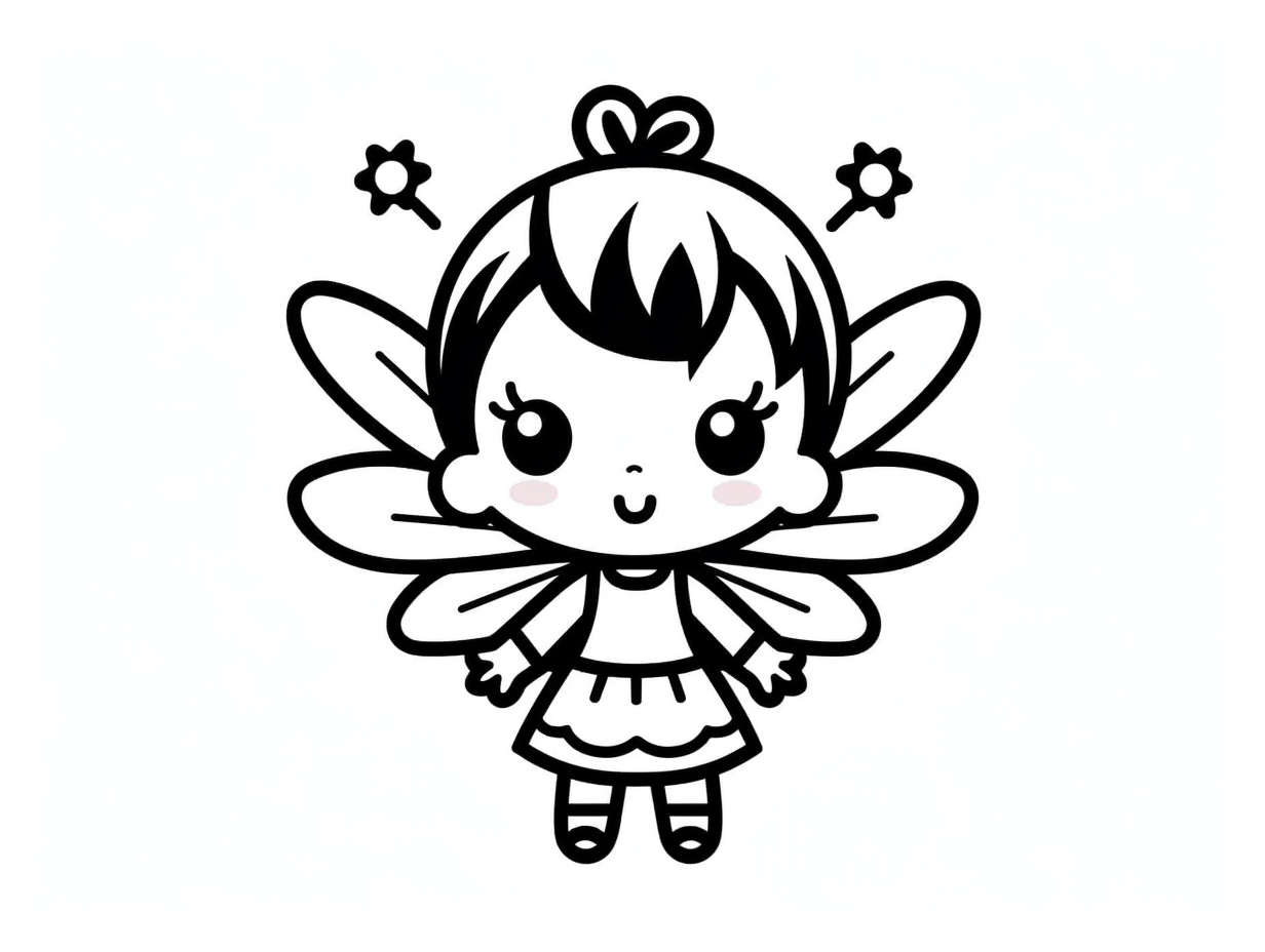 Enchanting Flower Fairy Coloring - Coloring Page