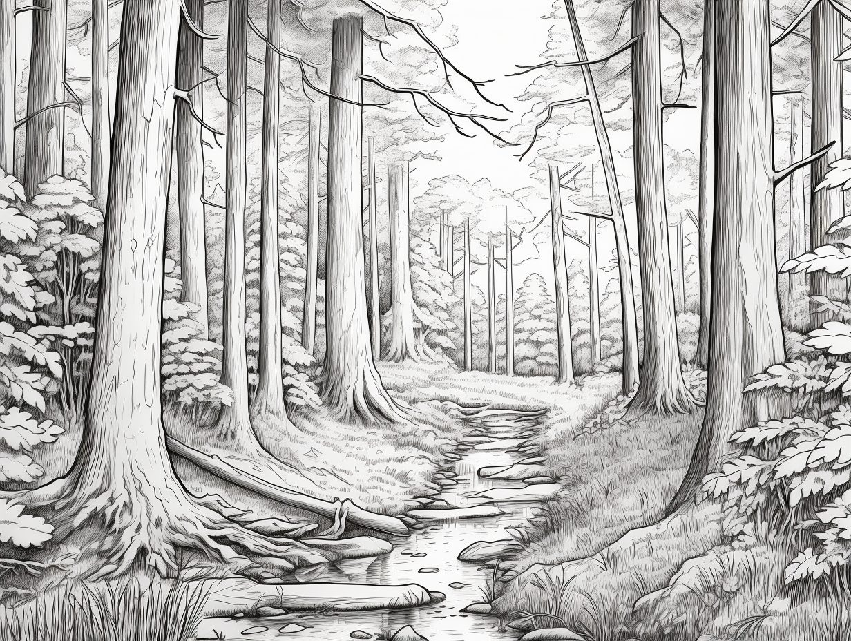 Explore Colors Of The Forest - Coloring Page