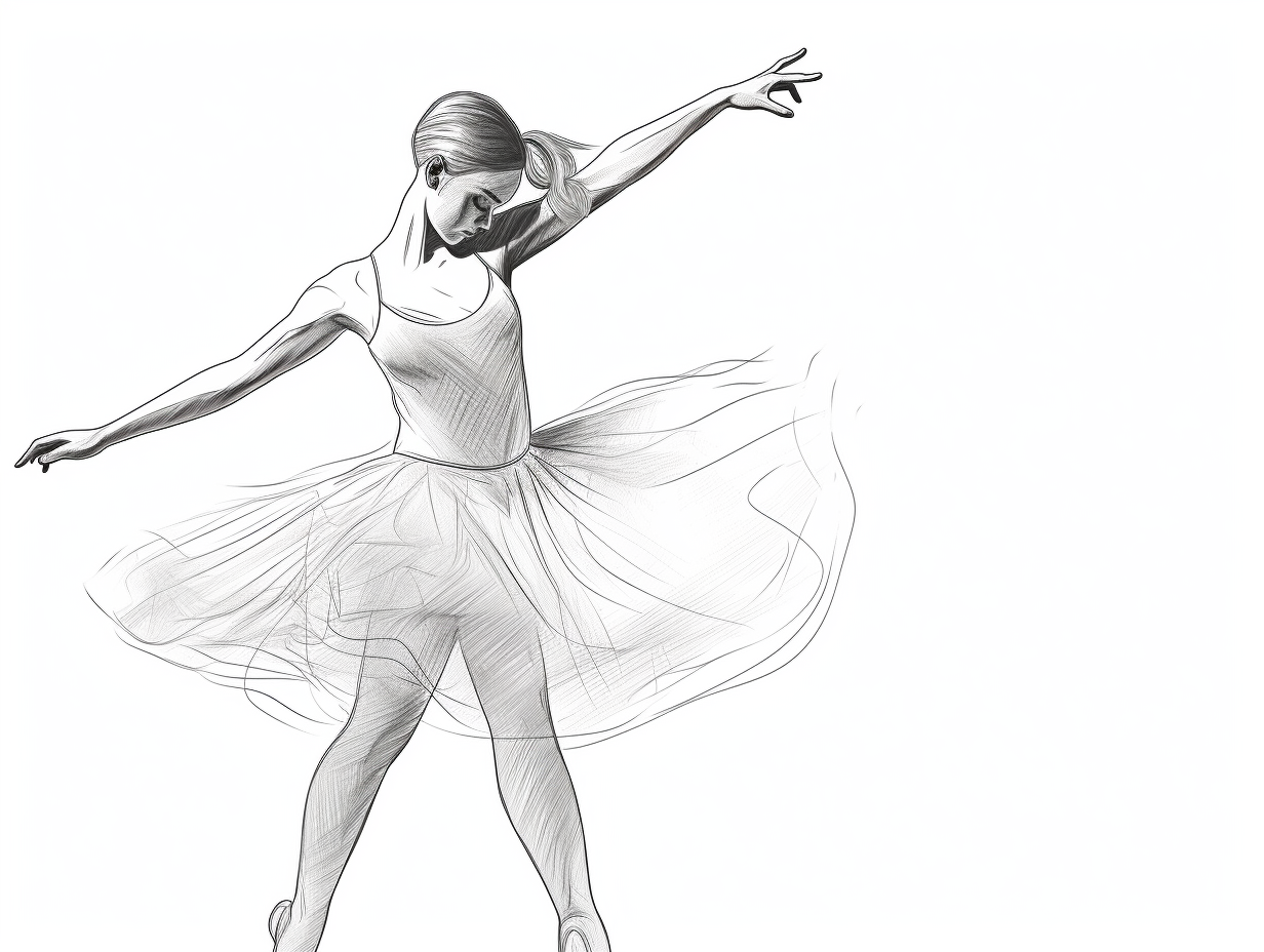 Expressive Ballet Dancer Coloring - Coloring Page