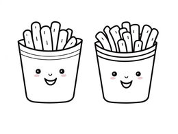 Printable French Fries Coloring Sheet - Coloring Page
