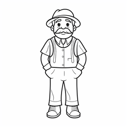 Charming Farmer Coloring Picture - Coloring Page