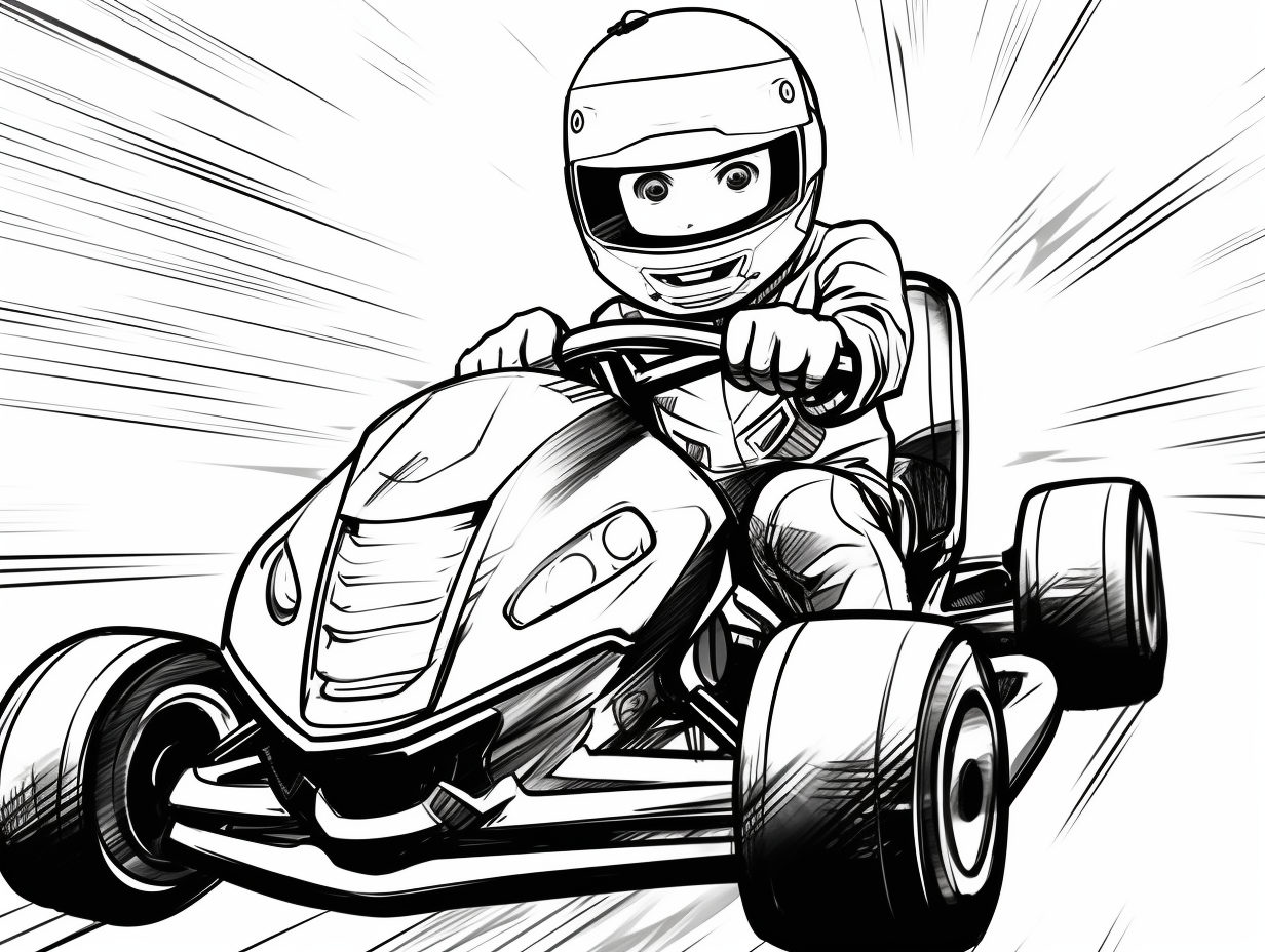 Fun And Easy Go Kart Drawing Coloring Page Fun And Easy Go Kart Drawing Coloring Page