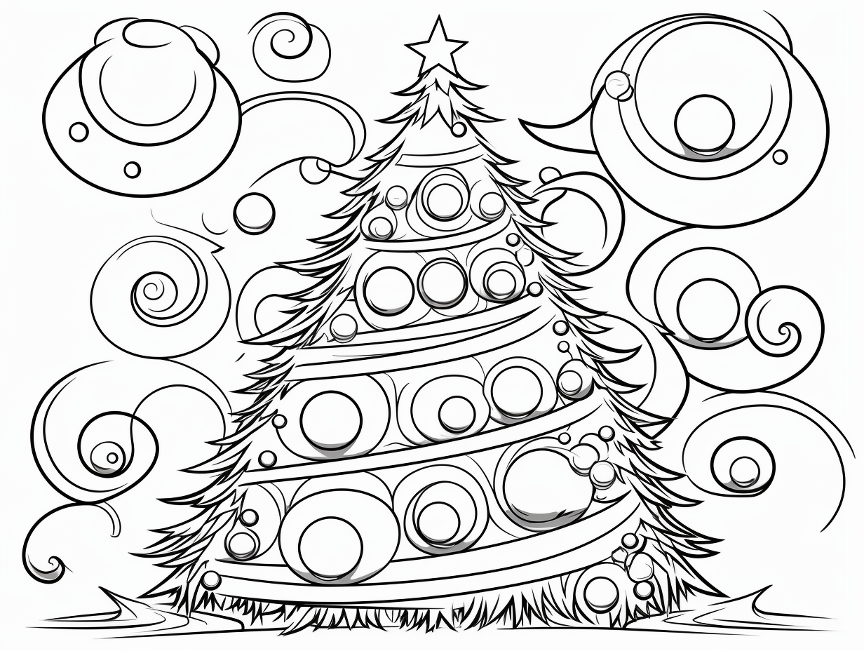 Fun Christmas Tree Coloring - Coloring Page