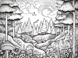 Day In Nature Coloring Adventure - Coloring Page