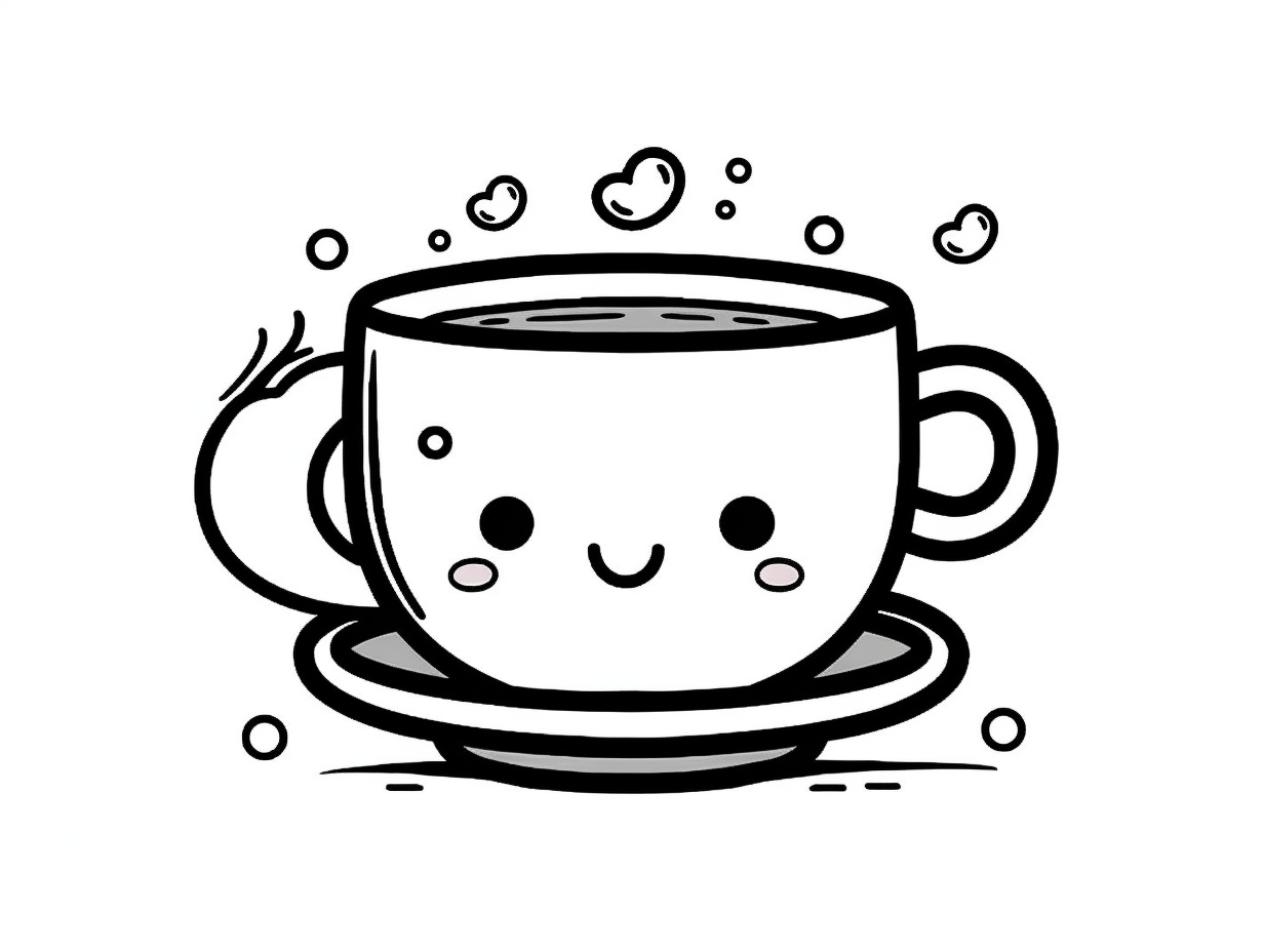 Fun Tea Cup Coloring Activity - Coloring Page