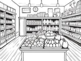 Supermarket Items To Color - Coloring Page
