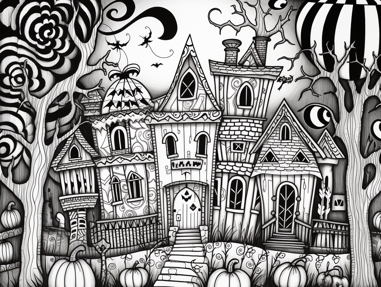 Halloween Zentangle For Kids - Coloring Page